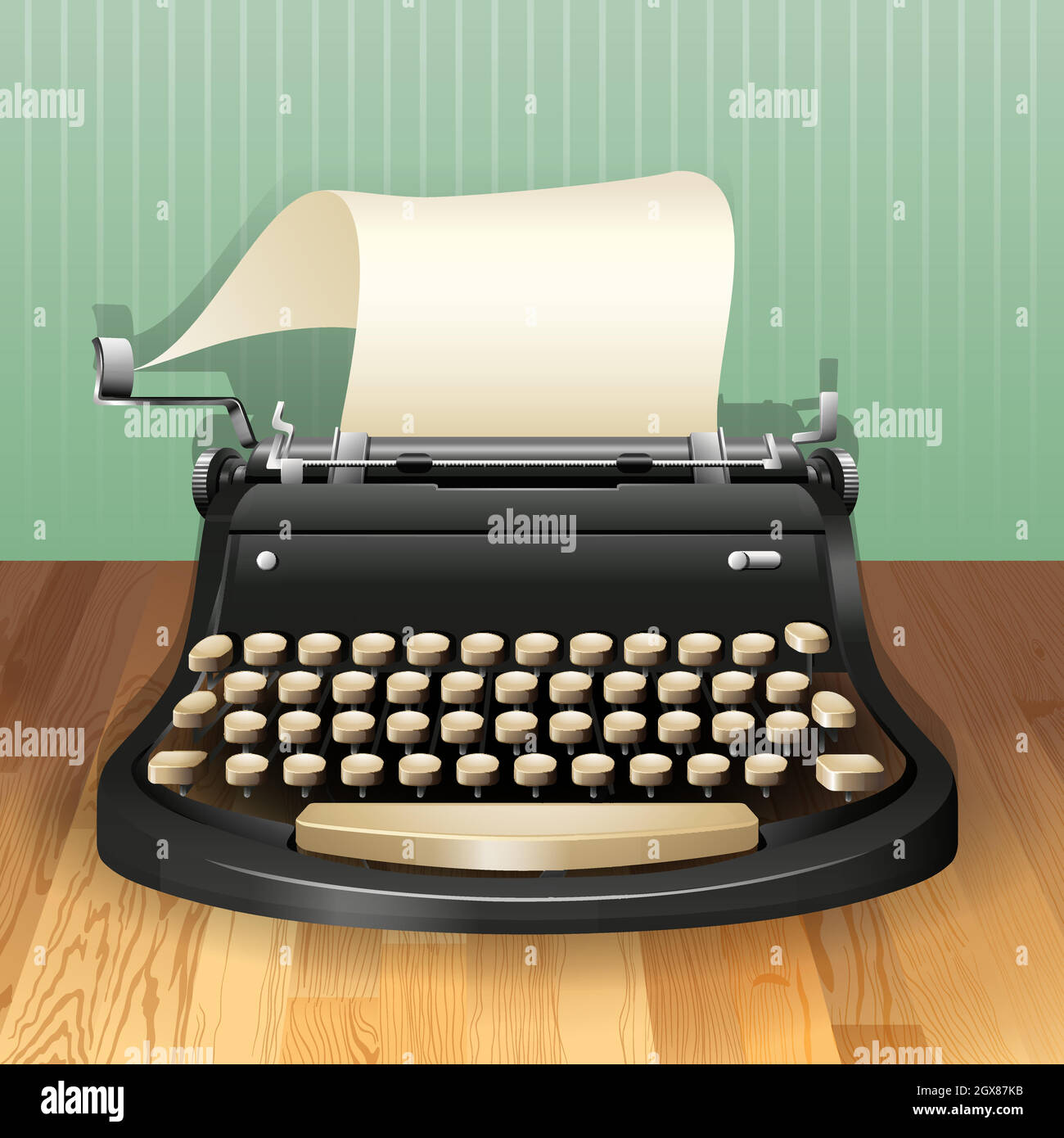 Old typewriter blank paper Stock Vector Images - Alamy