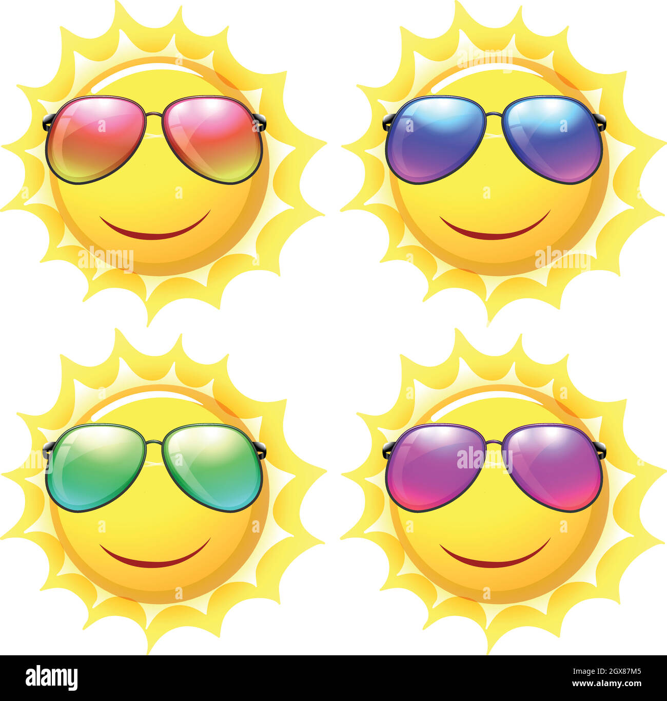 Bright summer sun wearing Stock Vector Images - Alamy