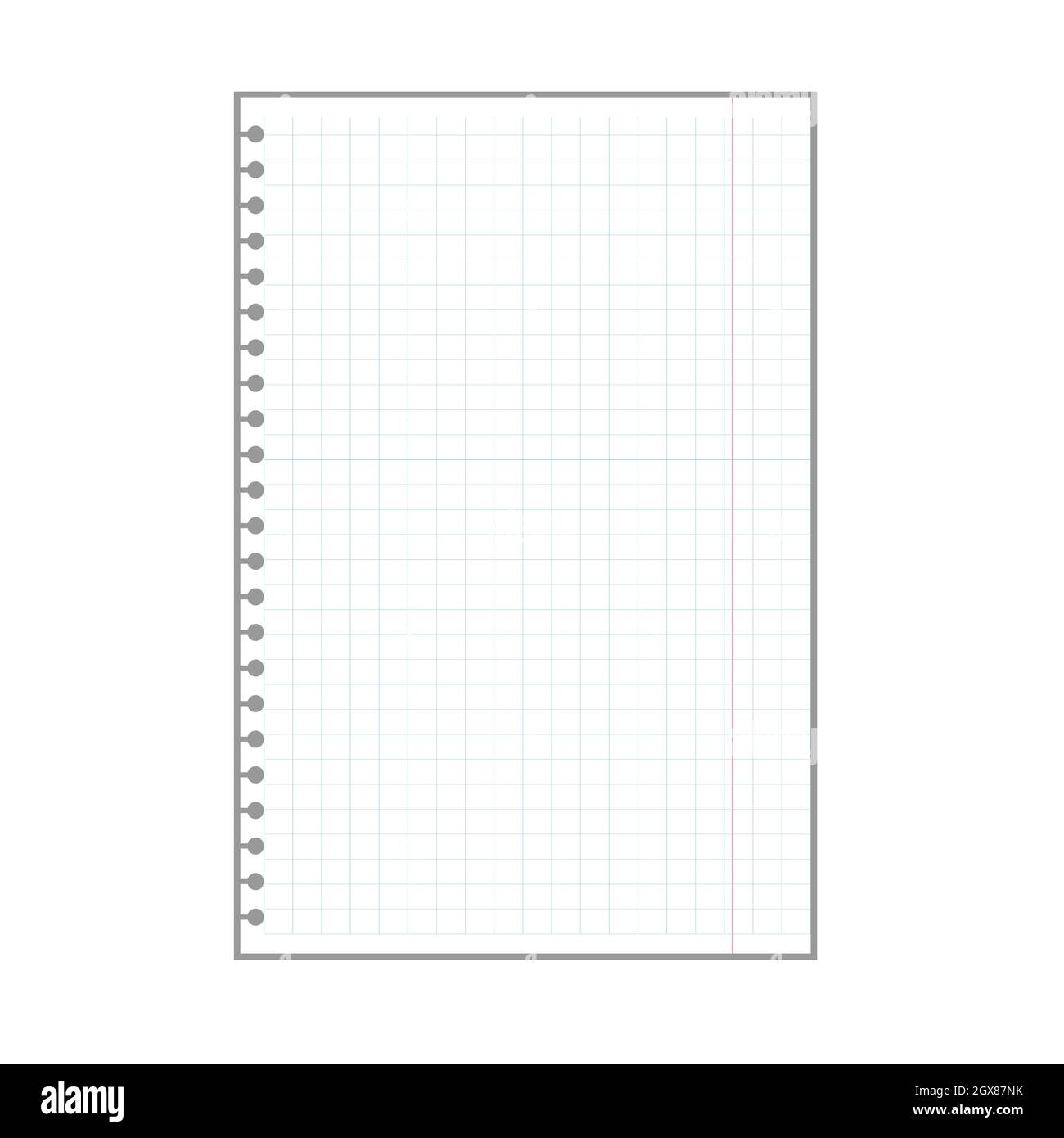 blank checkered plaid sheet, notepad page with ring holes Stock Vector ...