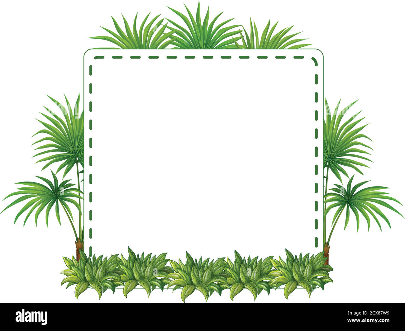 Plants square frame leaves Cut Out Stock Images & Pictures - Alamy