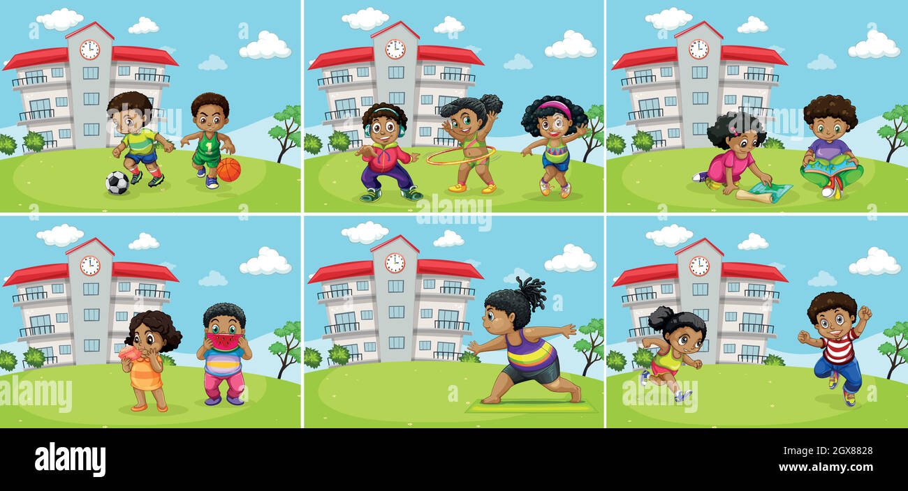 Set of fat kids exercise Stock Vector Image & Art - Alamy