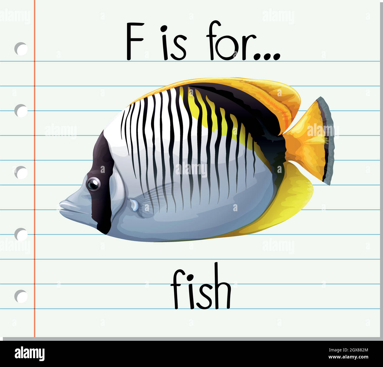 Flashcard letter F is for fish Stock Vector Image & Art - Alamy