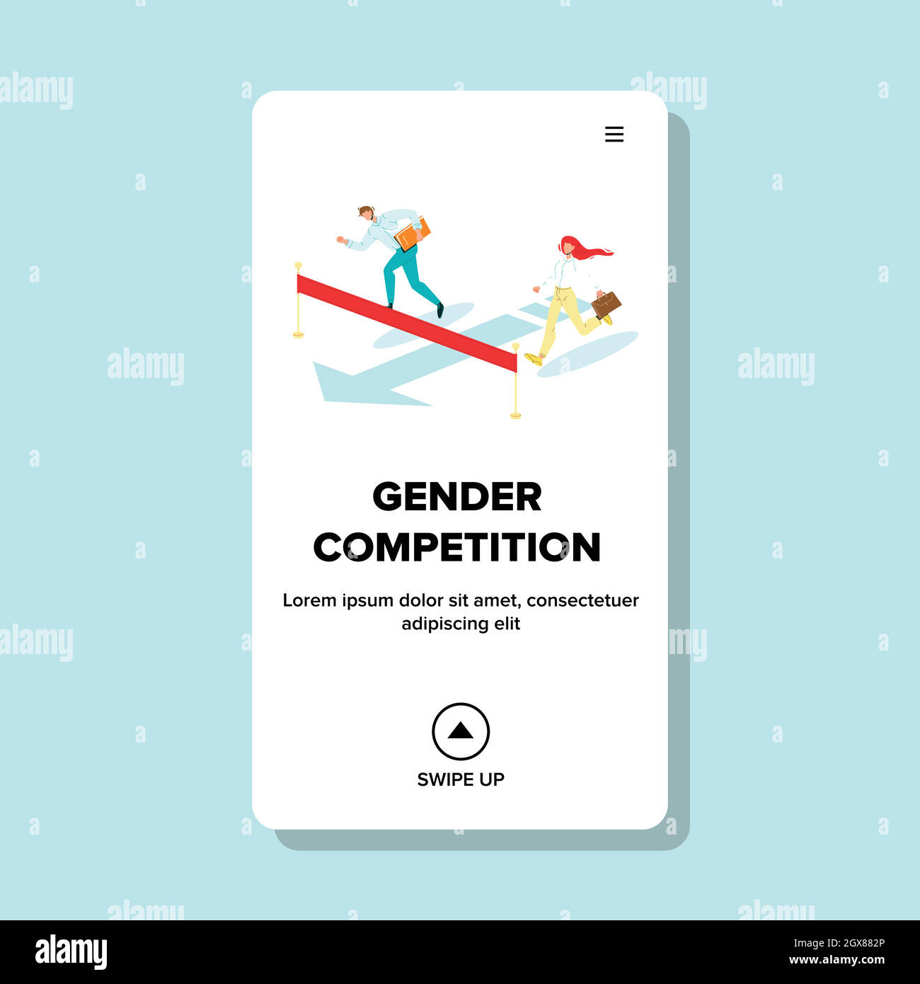 Gender Competition Man And Woman Running Vector Stock Vector Image ...