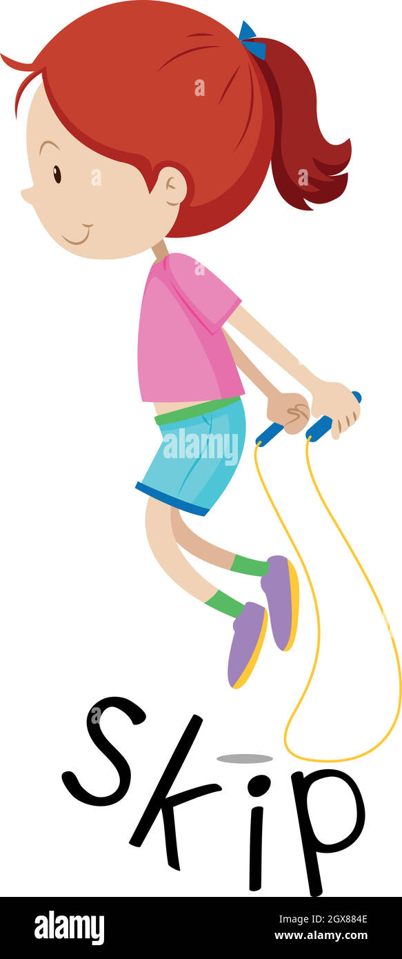 Girl skipping the rope Stock Vector Image & Art - Alamy