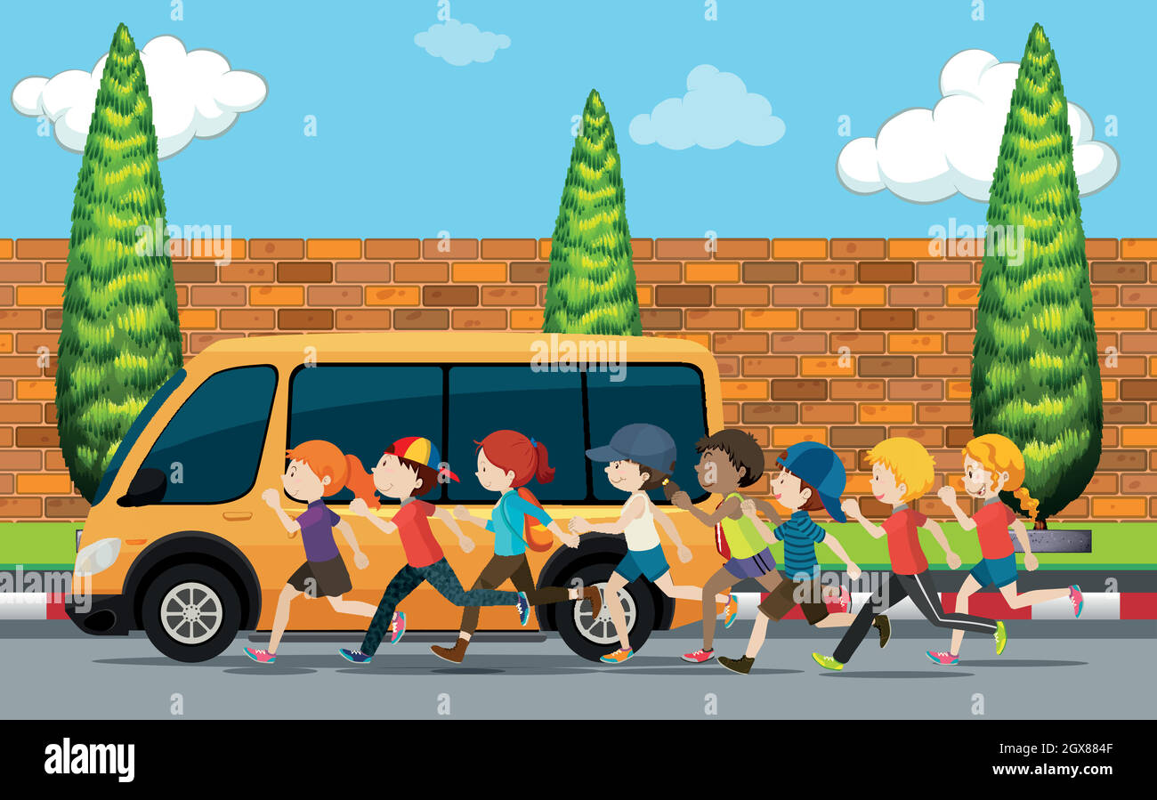 Children on outdoor activity Stock Vector Images - Alamy