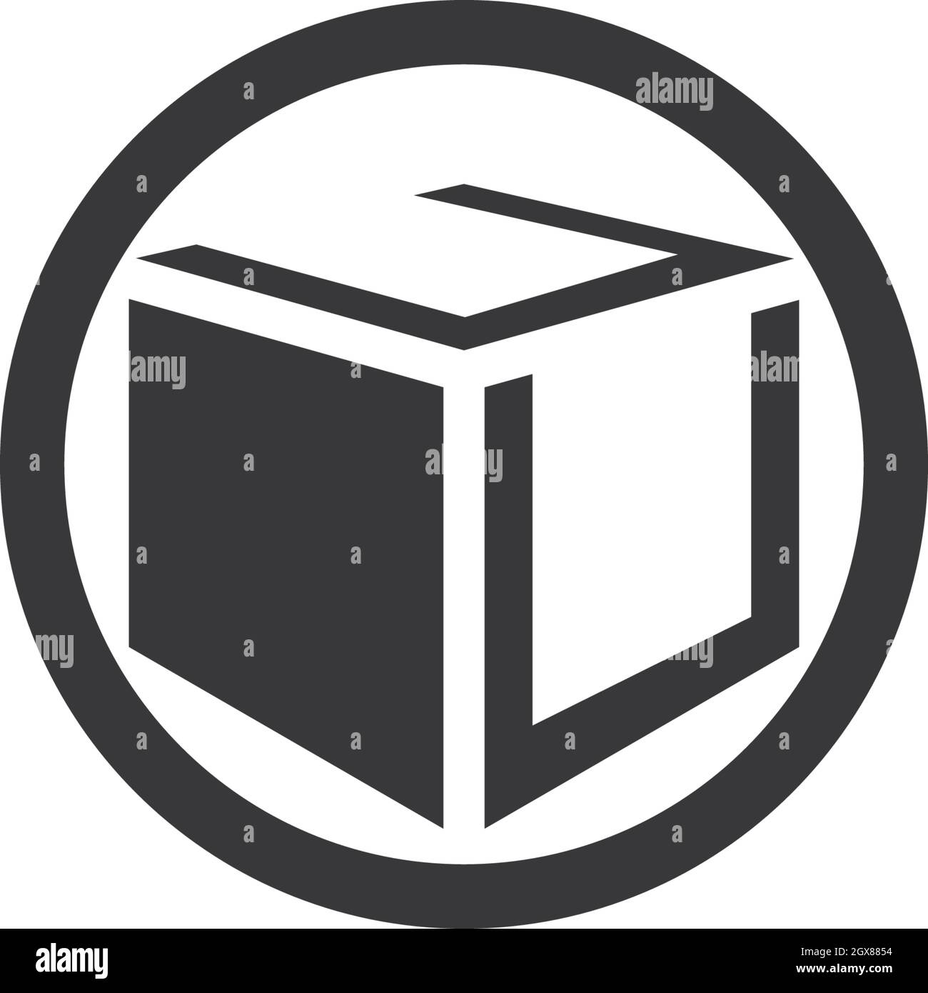 Courier box icon simple Black and White Stock Photos & Images - Alamy