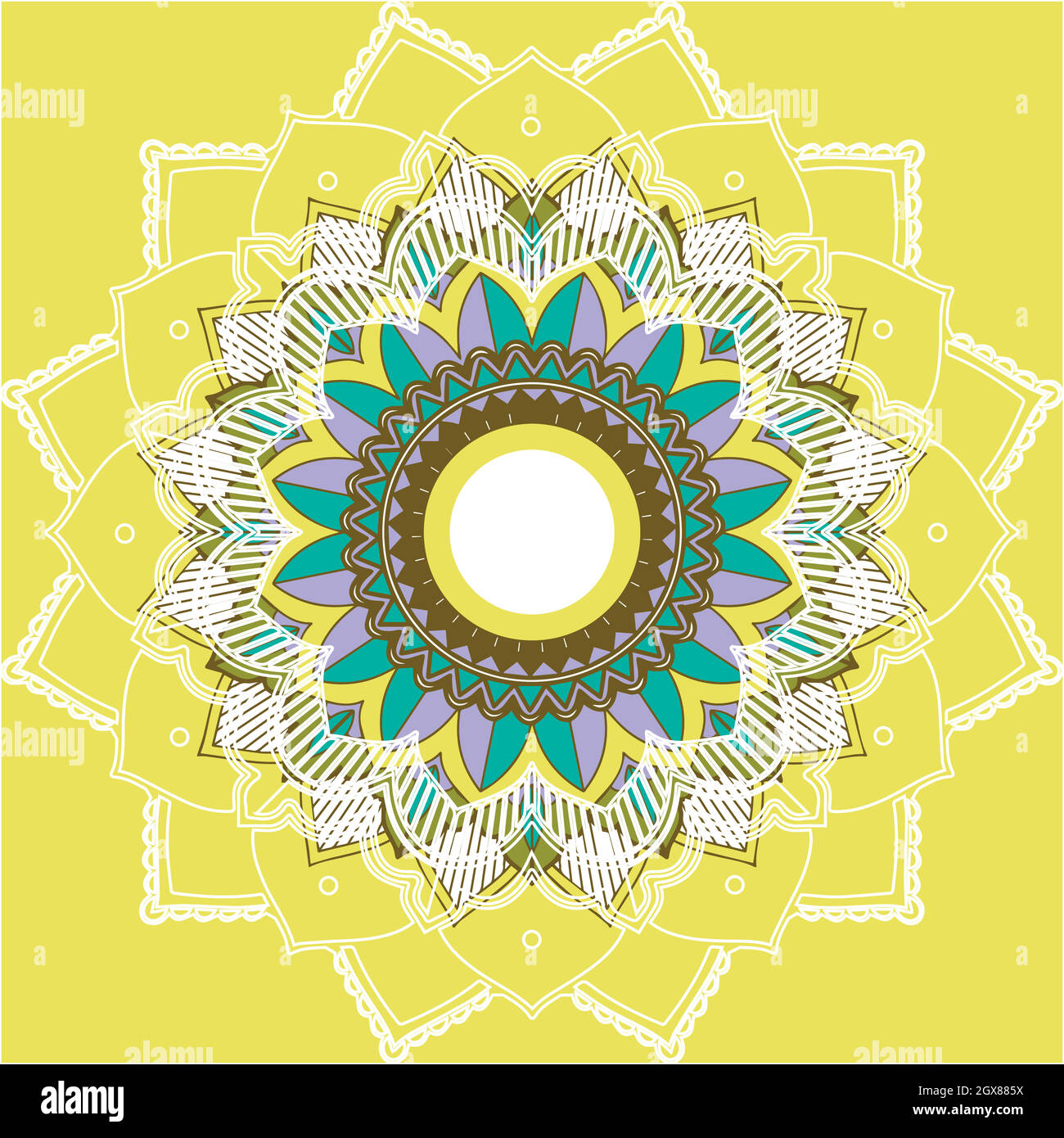 Mandala patterns on yellow background Stock Vector Image & Art - Alamy