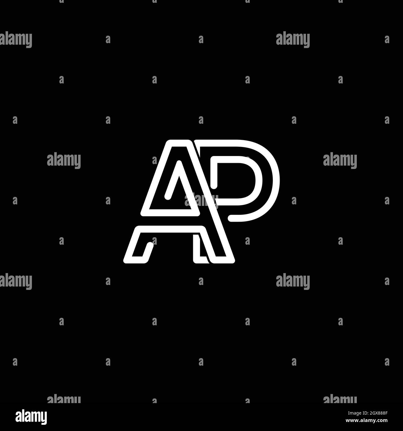 Letter AP creative modern icon logo with black background Stock Vector ...