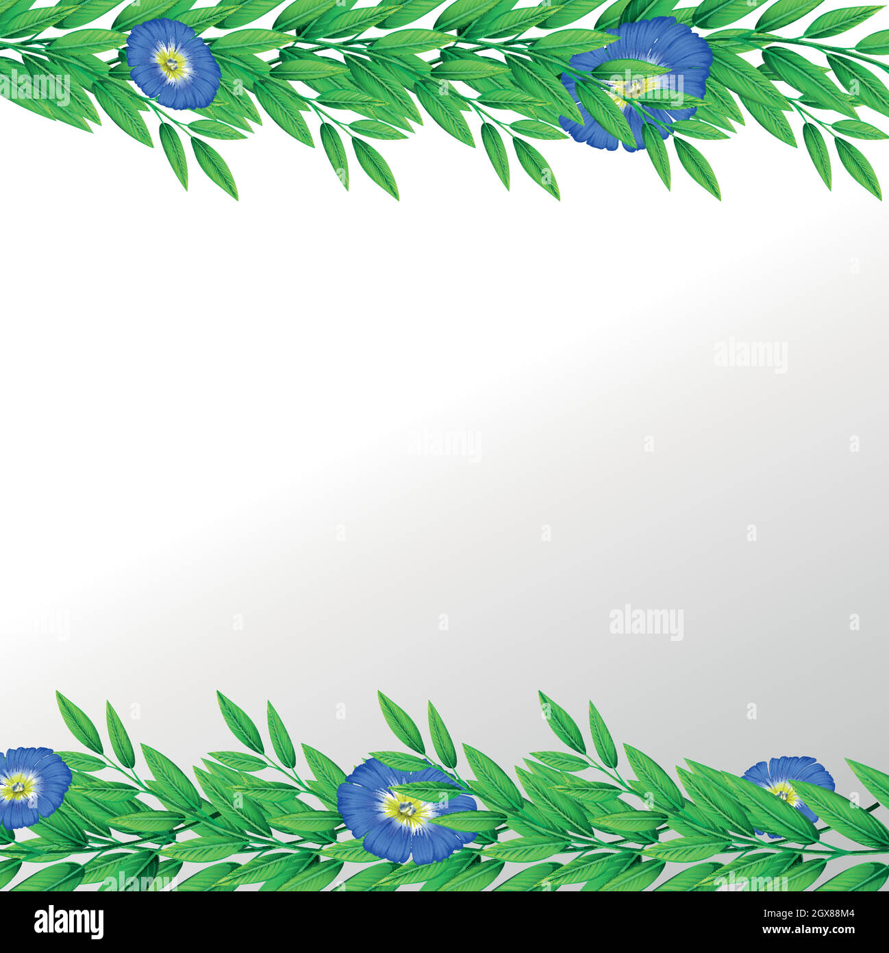 Flower frame border blue hi-res stock photography and images - Alamy