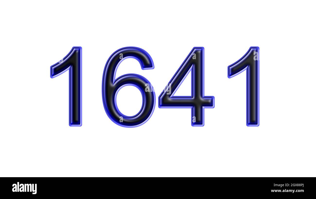 blue 1641 number 3d effect white background Stock Photo - Alamy