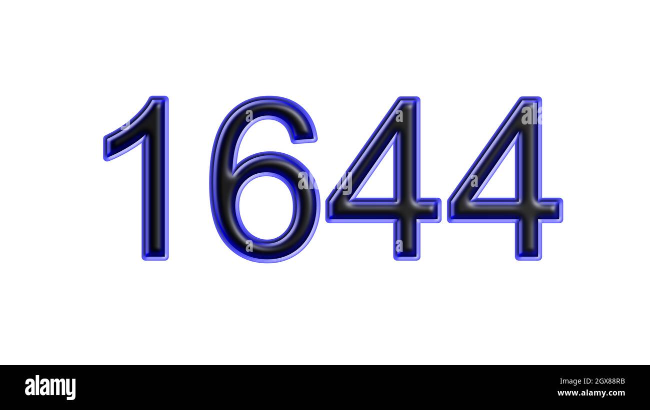 blue 1644 number 3d effect white background Stock Photo - Alamy
