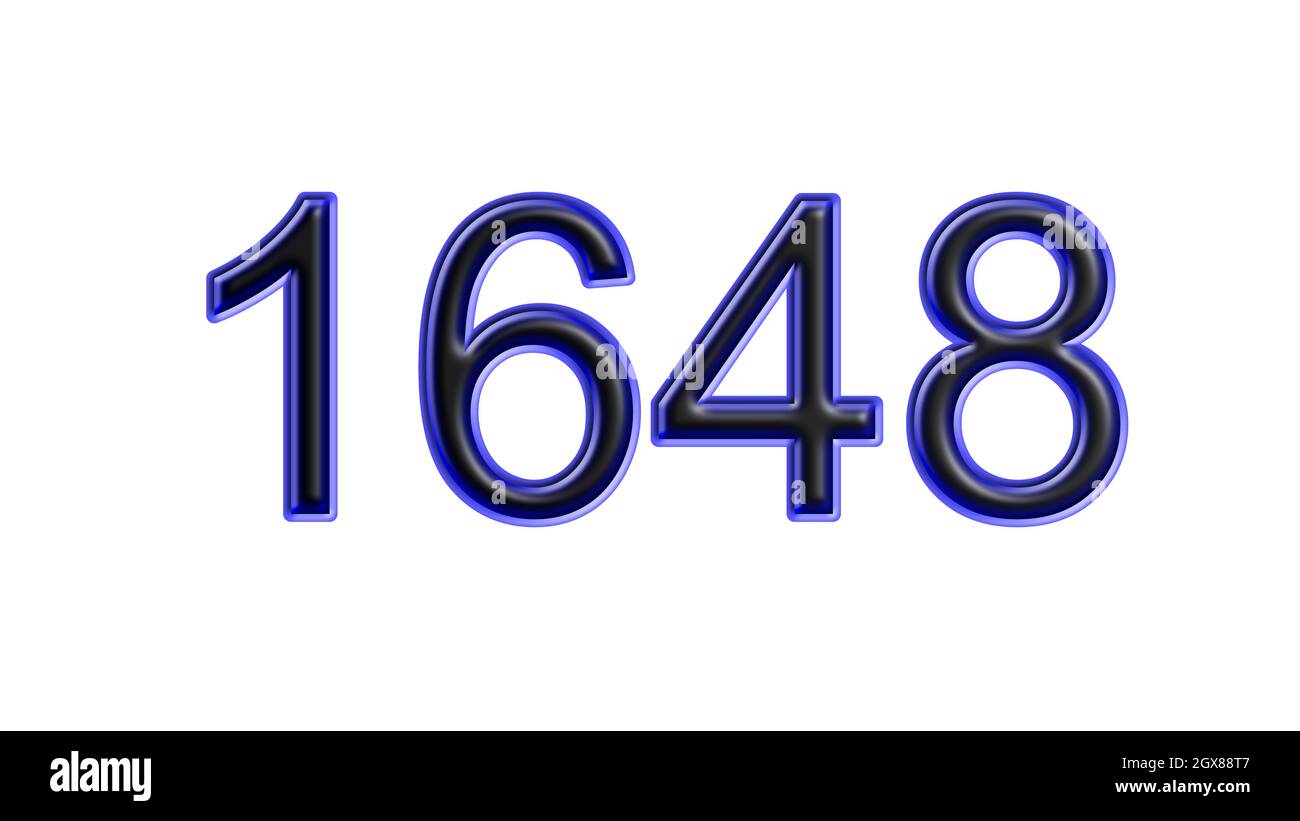 blue 1648 number 3d effect white background Stock Photo - Alamy