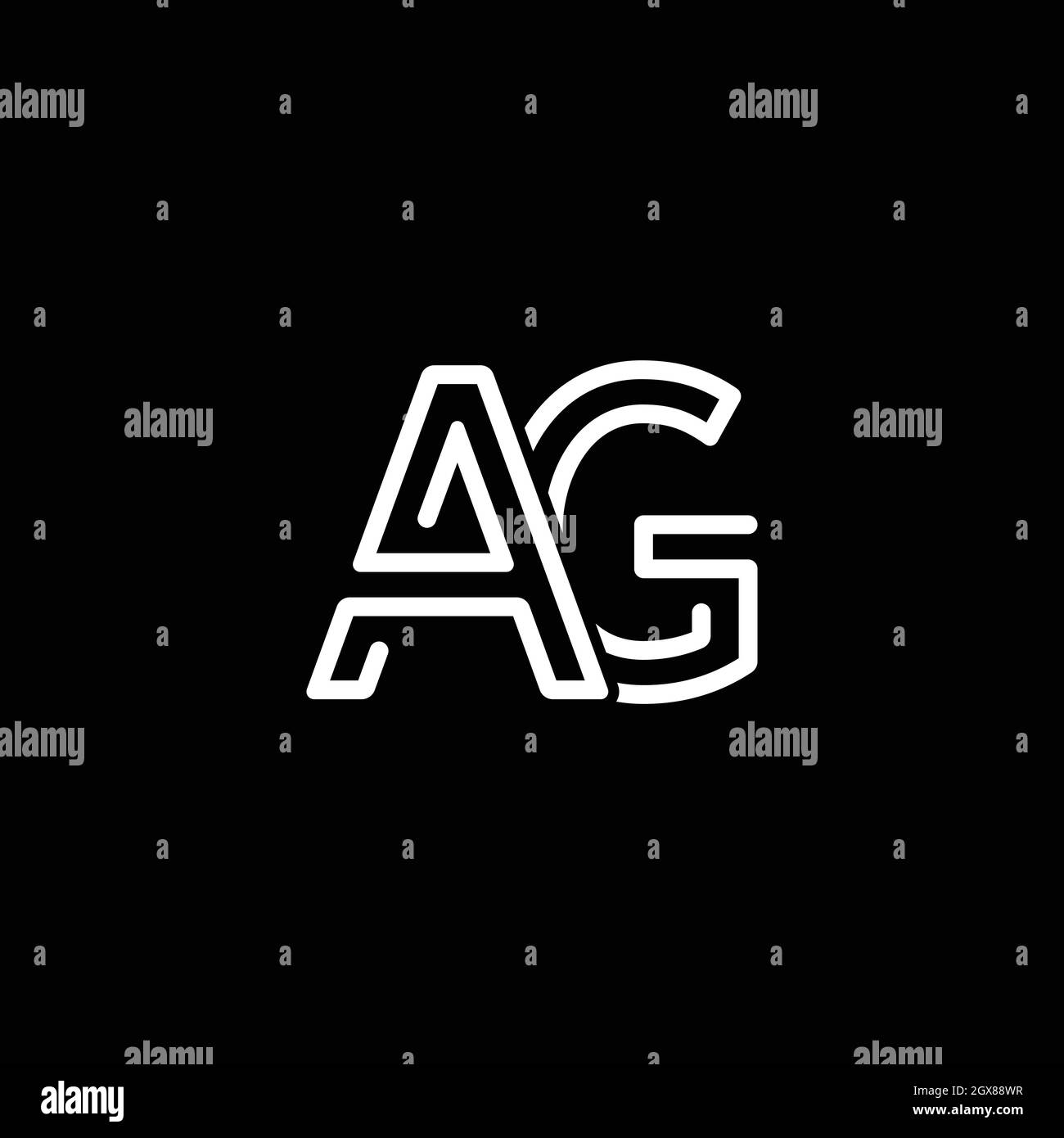Letter AG creative modern icon logo with black background Stock Vector ...