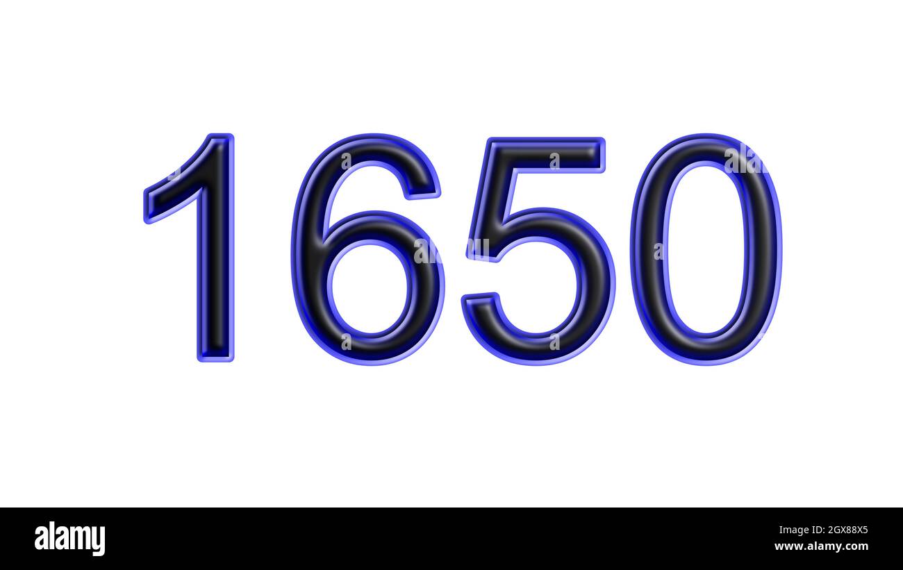 blue 1650 number 3d effect white background Stock Photo - Alamy