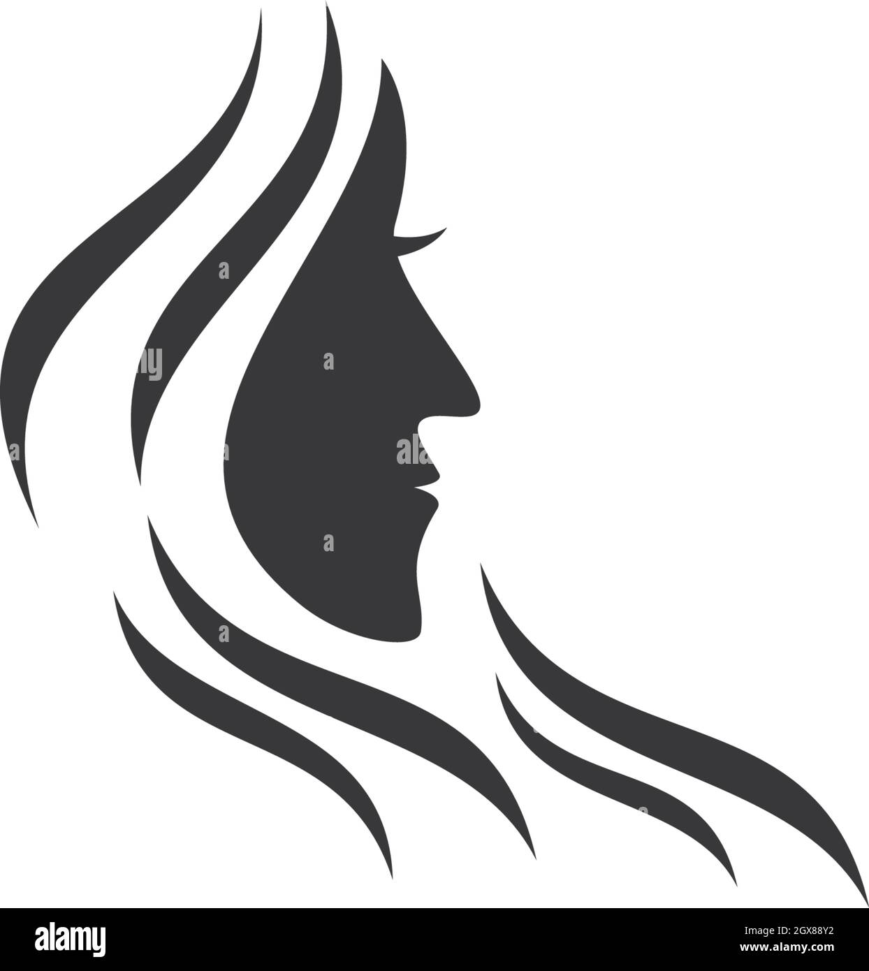 women face silhouette character illustration logo icon vector Stock ...