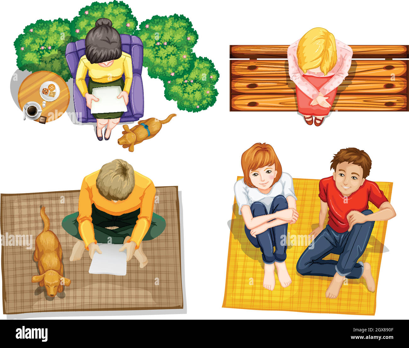 Man sit relaxing Stock Vector Images - Alamy