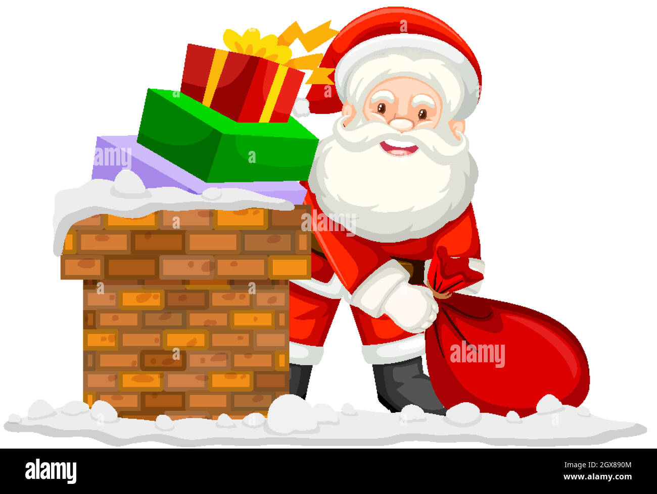 Christmas theme with Santa and presents Stock Vector Image & Art - Alamy