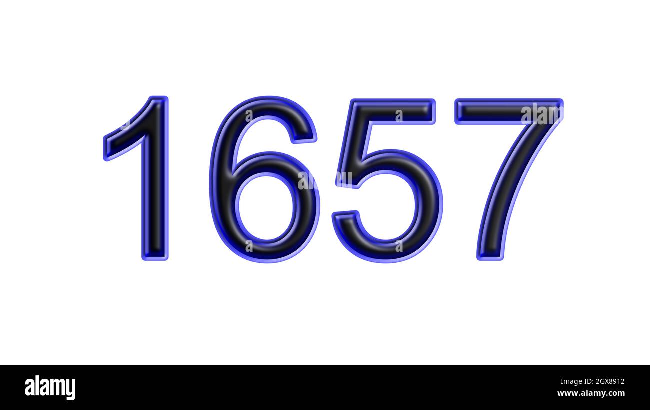 blue 1657 number 3d effect white background Stock Photo - Alamy
