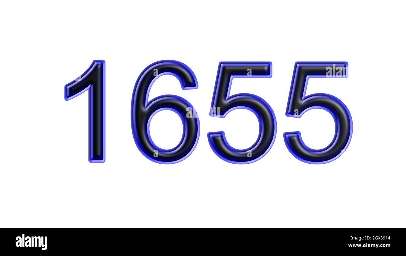 blue 1655 number 3d effect white background Stock Photo - Alamy