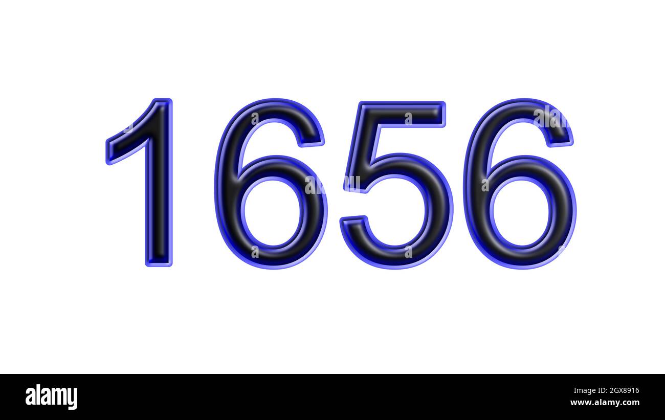 blue 1656 number 3d effect white background Stock Photo - Alamy