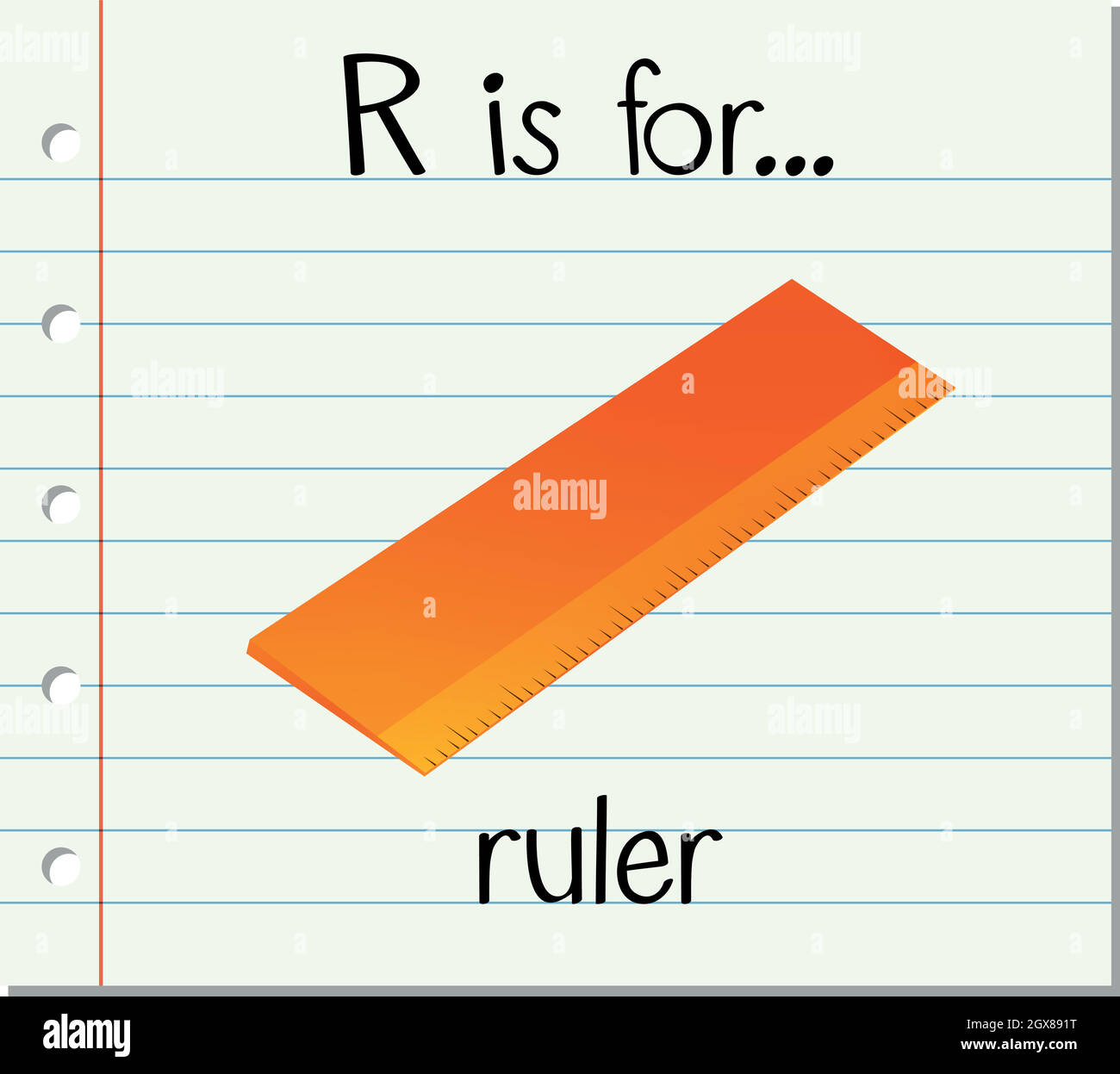 Flashcard letter R is for ruler Stock Vector Image & Art - Alamy