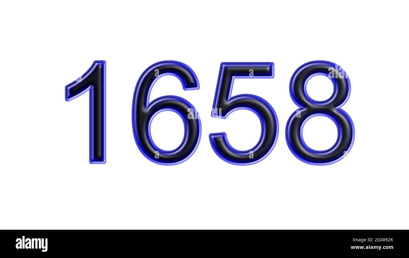 blue 1658 number 3d effect white background Stock Photo - Alamy