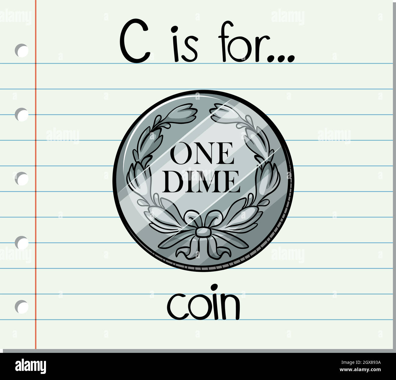 Flashcard letter C is for coin Stock Vector Image & Art - Alamy