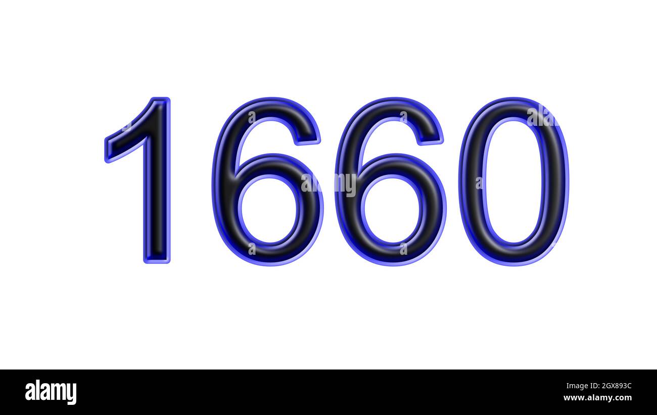 blue 1660 number 3d effect white background Stock Photo - Alamy