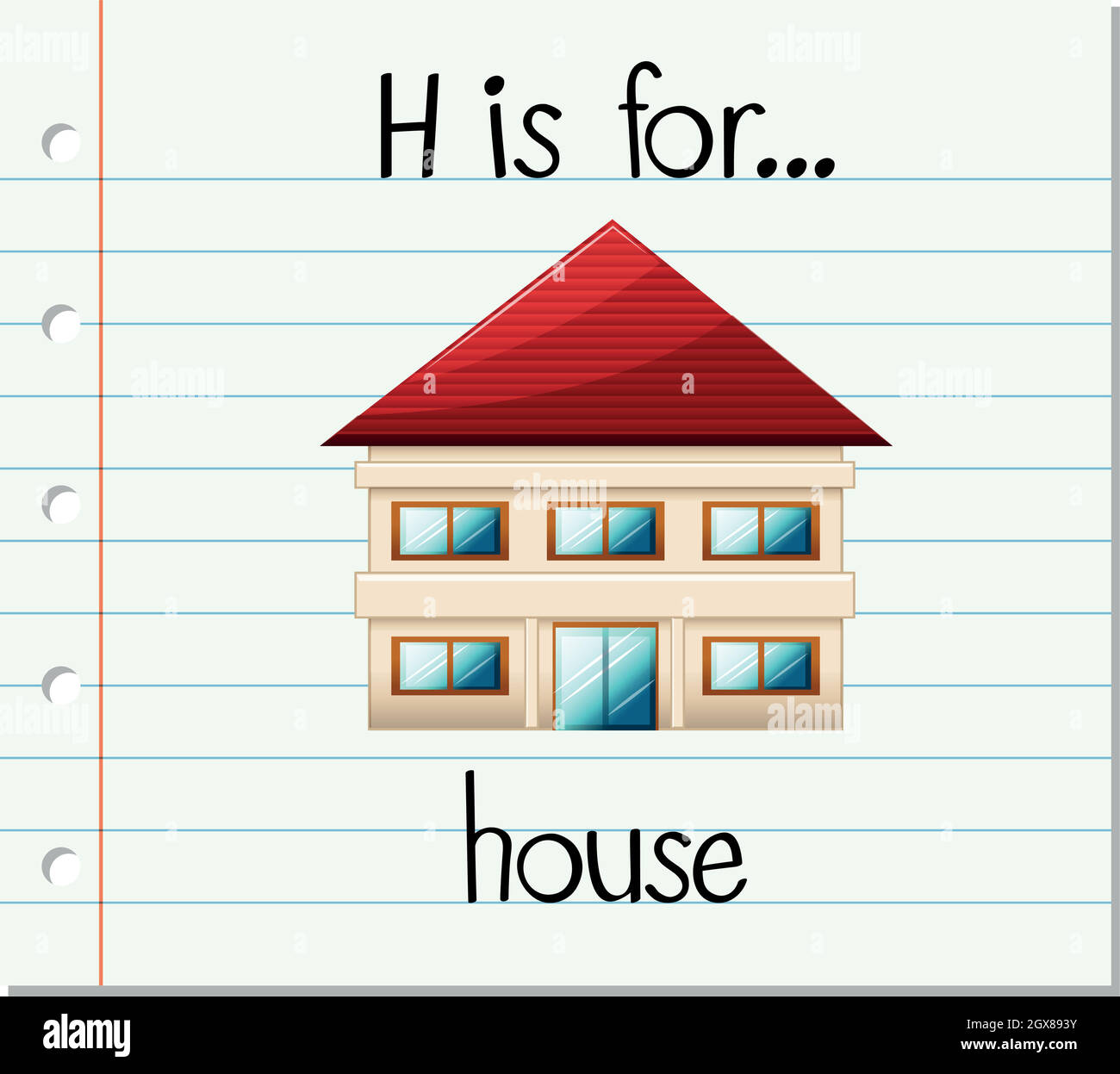 Flashcard letter H is for house Stock Vector Image & Art - Alamy