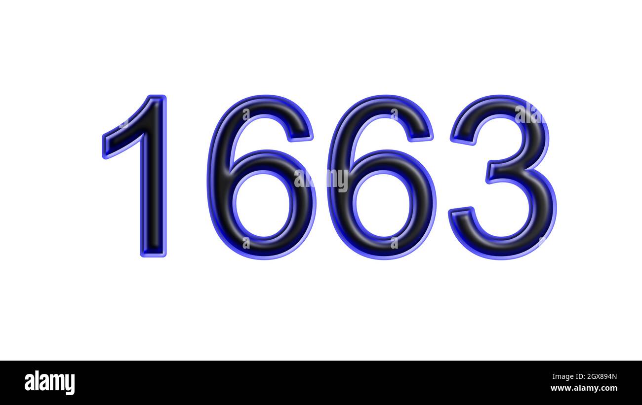 blue 1663 number 3d effect white background Stock Photo - Alamy