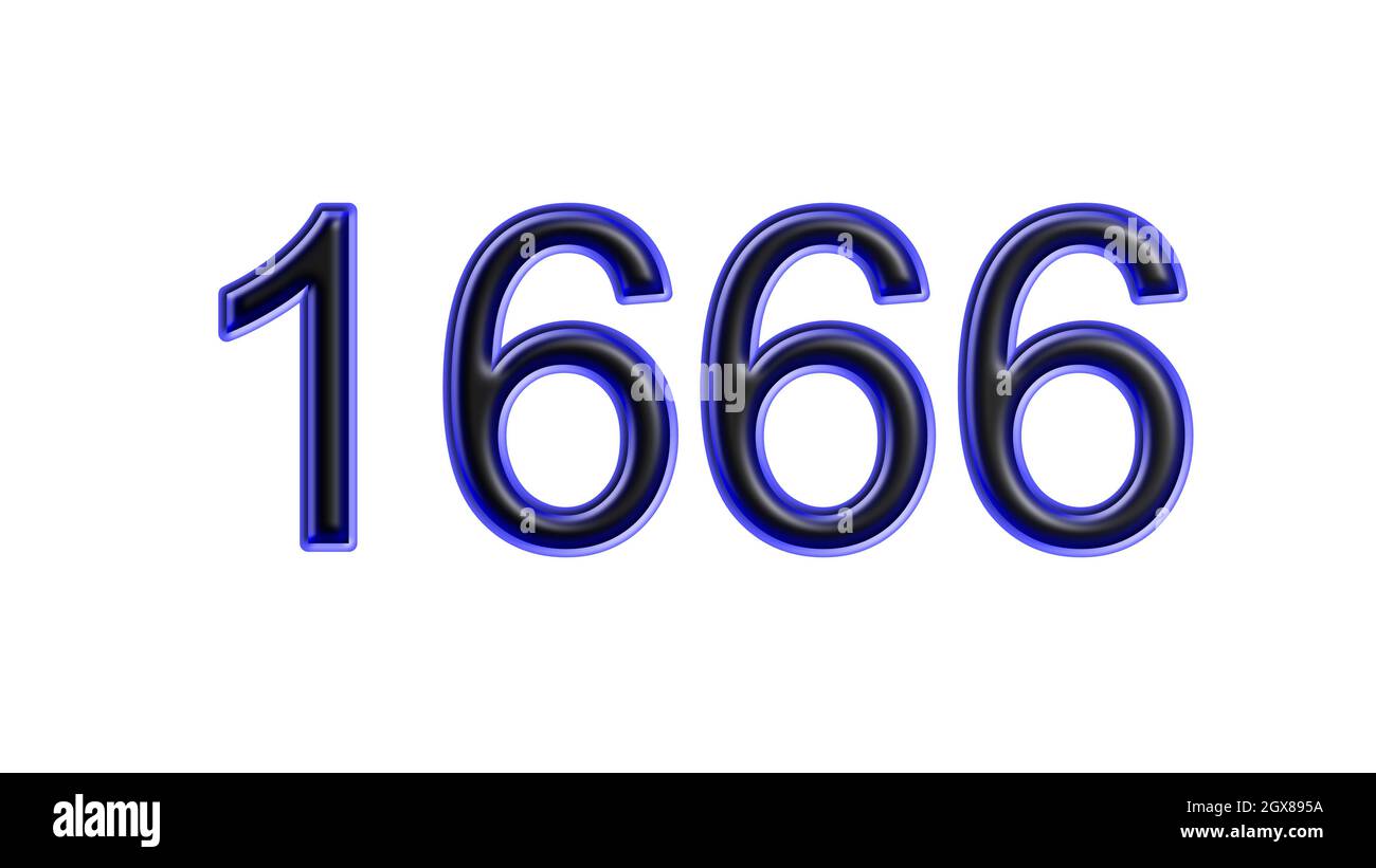 blue 1666 number 3d effect white background Stock Photo - Alamy