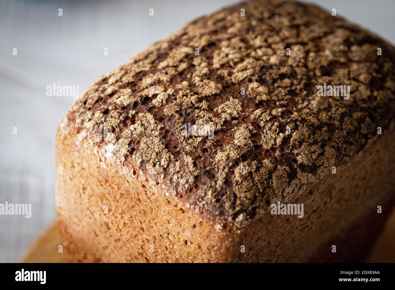 Rye artisan bread close up photo Stock Photo - Alamy
