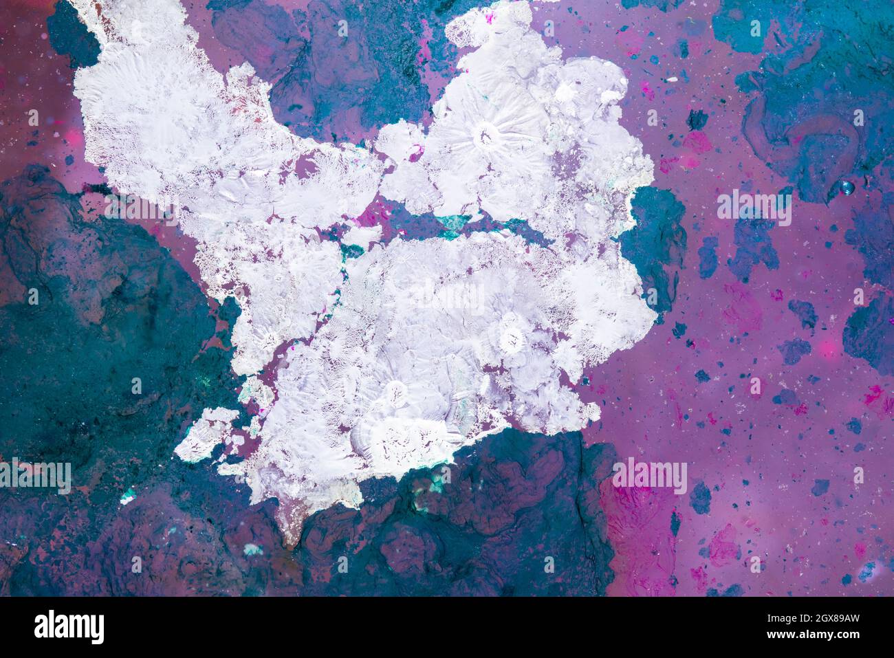 Coloured patterns on liquid surface - abstract Stock Photo - Alamy