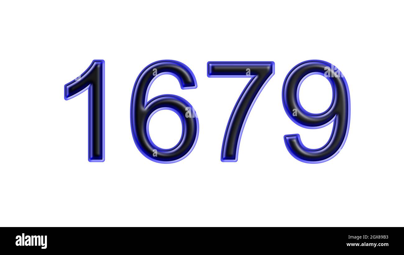 blue 1679 number 3d effect white background Stock Photo - Alamy