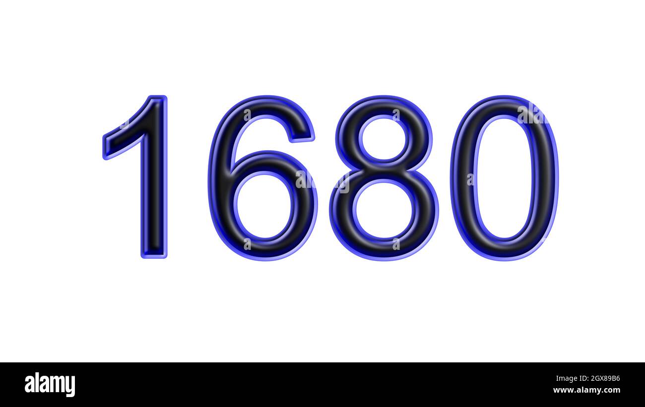 blue 1680 number 3d effect white background Stock Photo - Alamy