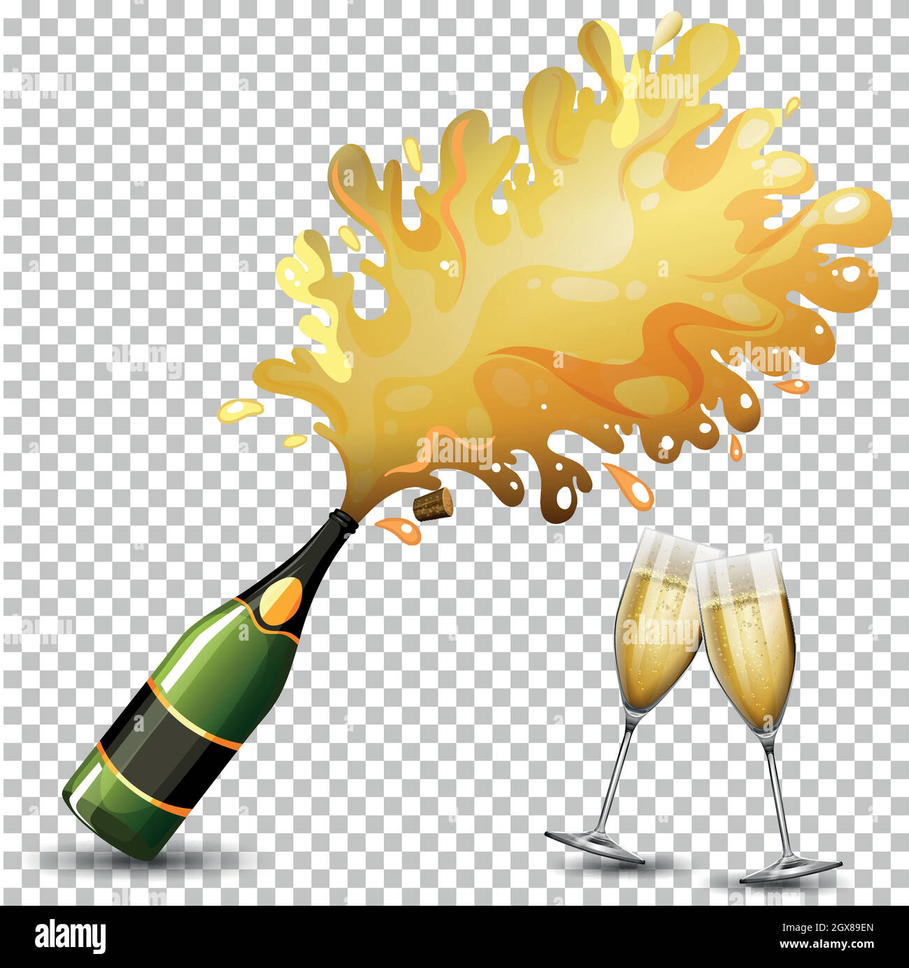 Bottle of champagne drink Stock Vector Image & Art - Alamy
