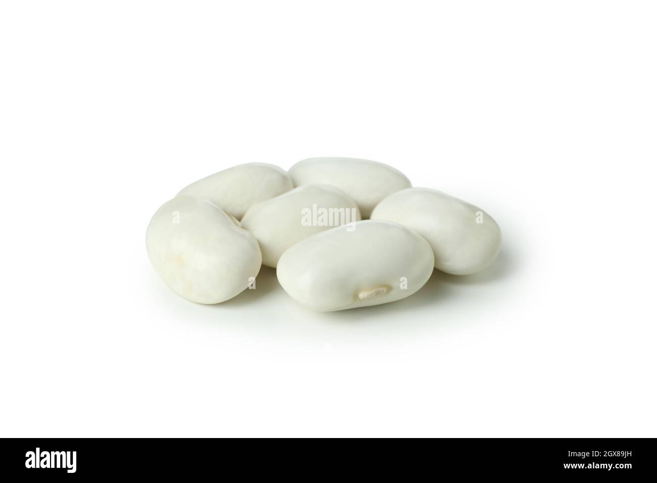 Handful of white beans isolated on white background Stock Photo - Alamy
