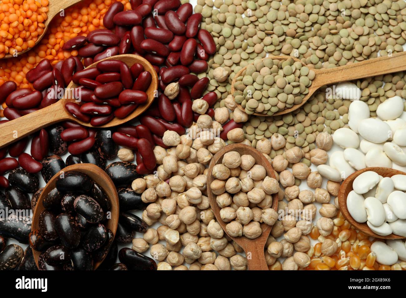 Concept of food with beans, all over background Stock Photo - Alamy