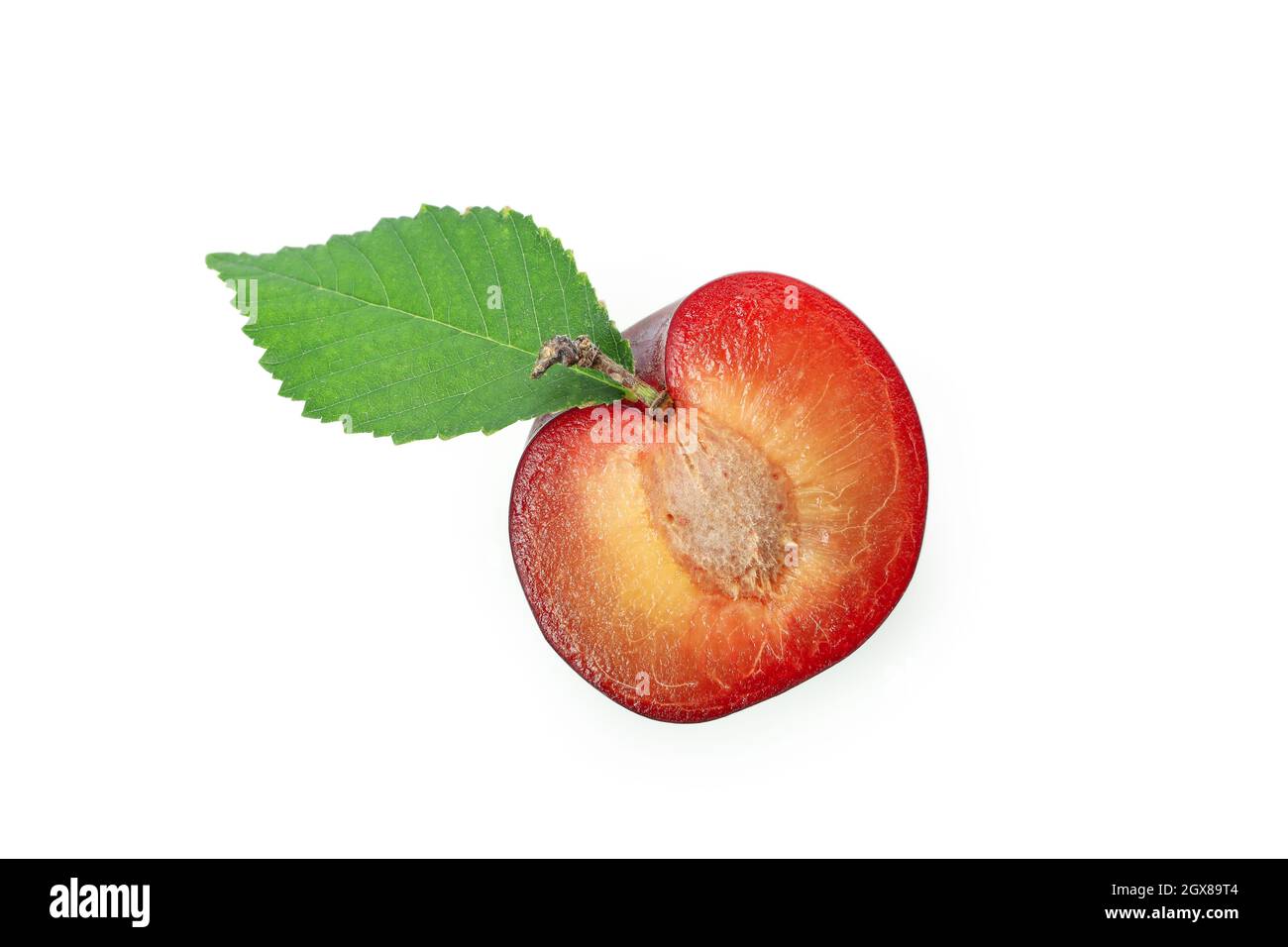 Half of plum hi-res stock photography and images - Alamy
