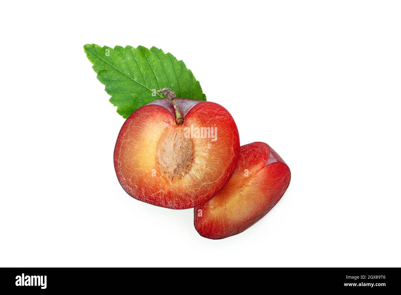 Half of plum hi-res stock photography and images - Alamy
