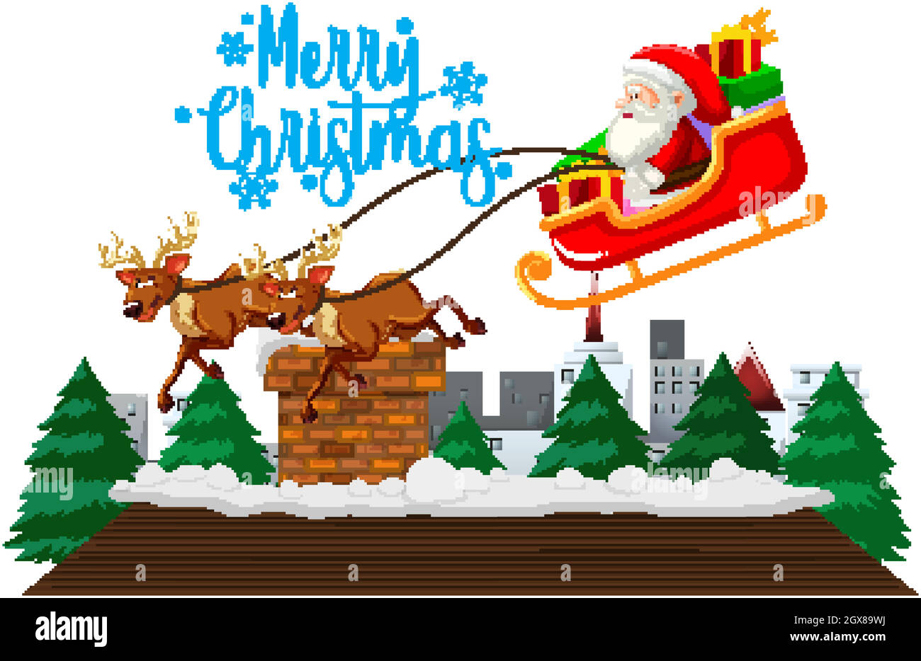 Christmas tree on city Cut Out Stock Images & Pictures - Alamy