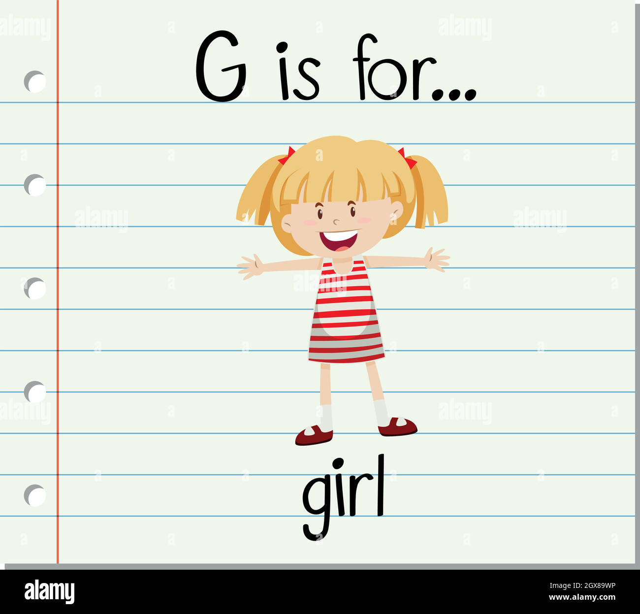 Flashcard letter G is for girl Stock Vector Image & Art - Alamy