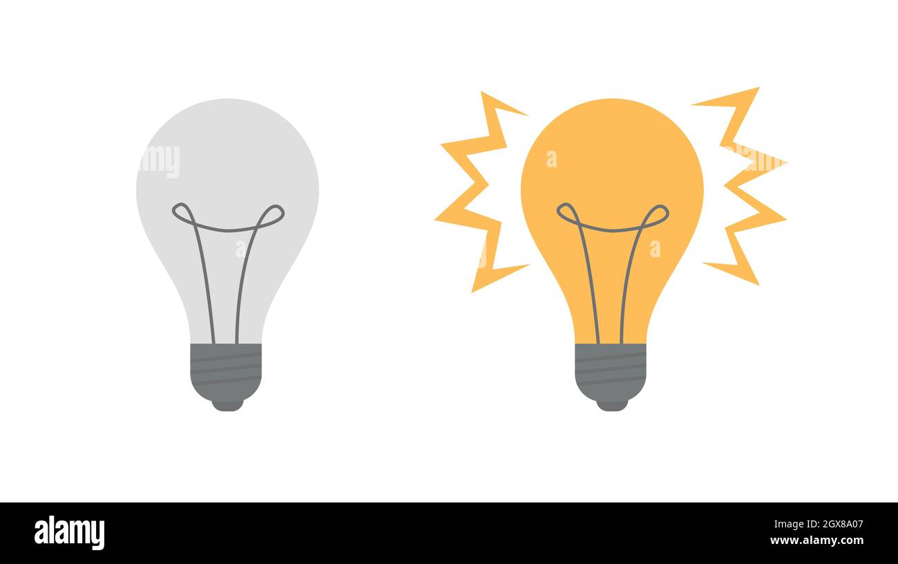 Light bulb on and off flat style Stock Vector Image & Art - Alamy