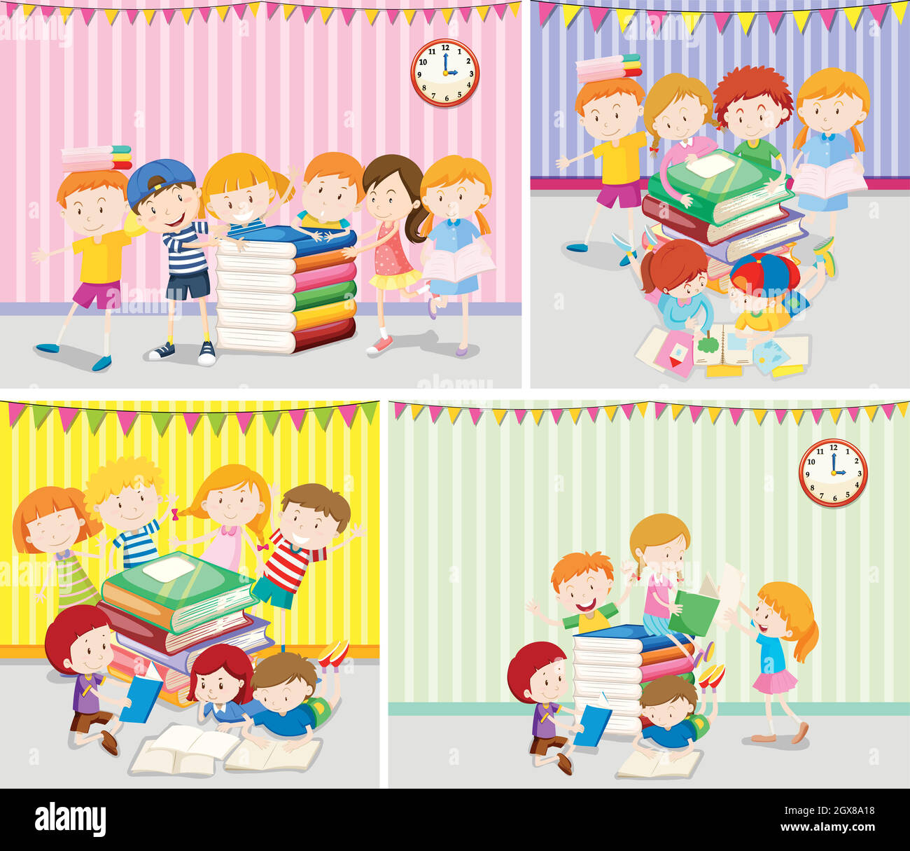 Happy children reading books Stock Vector Image & Art - Alamy Happy children reading books Stock Vector Image & Art - Alamy