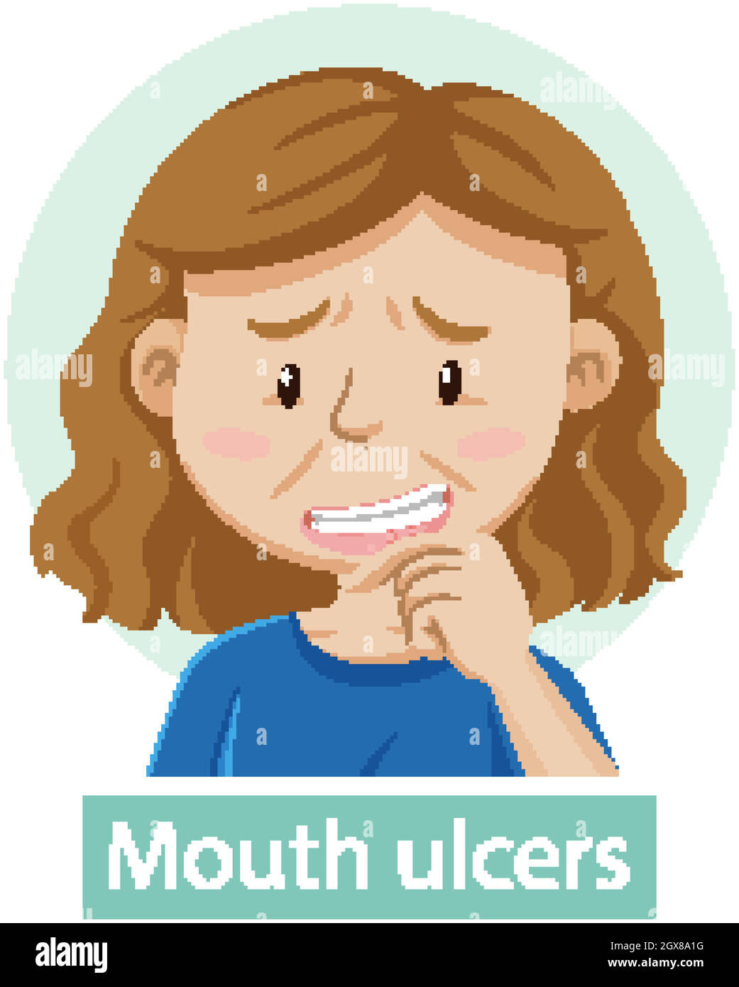 Cartoon character with mouth ulcers symptoms Stock Vector Image & Art ...