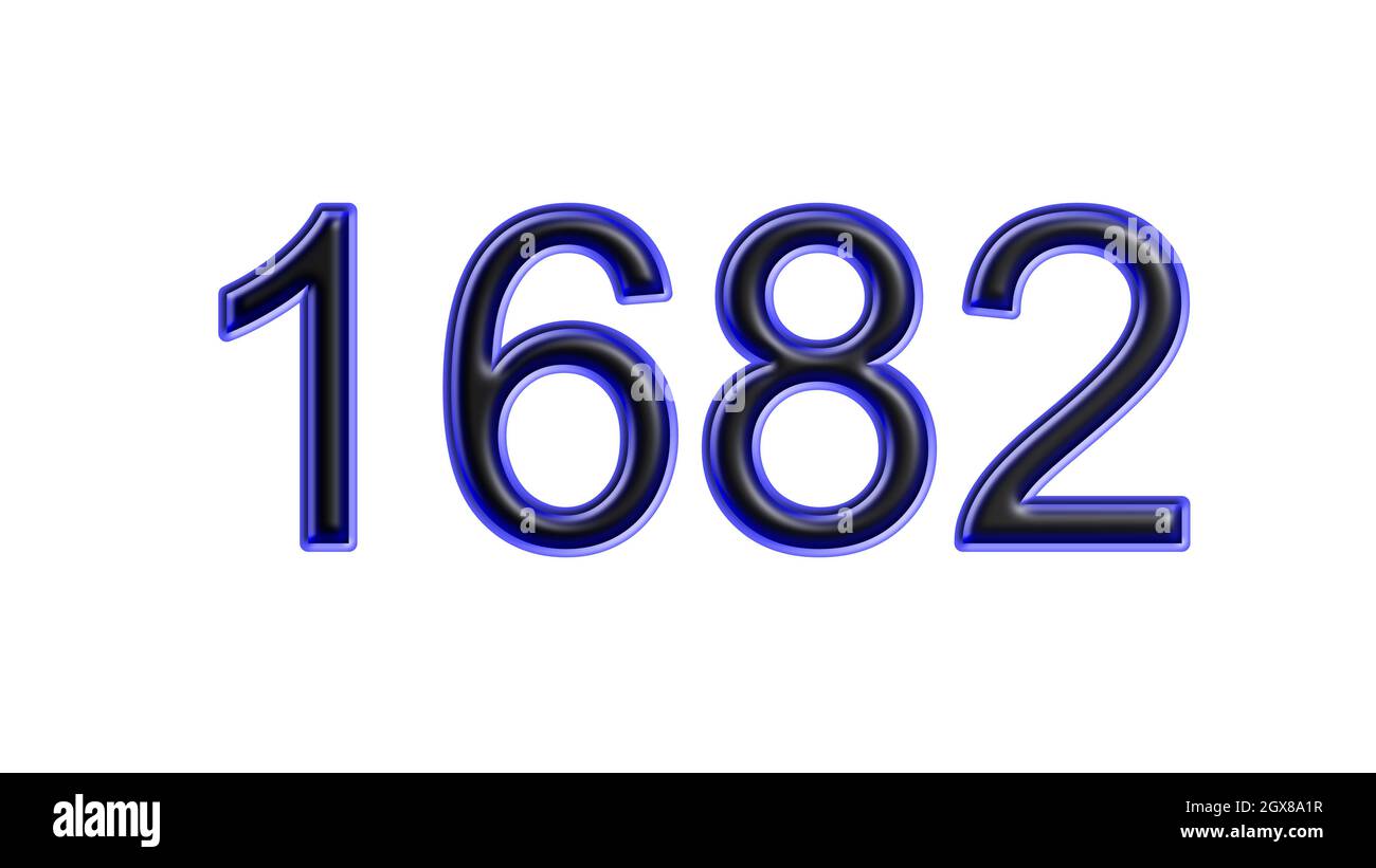 blue 1682 number 3d effect white background Stock Photo - Alamy