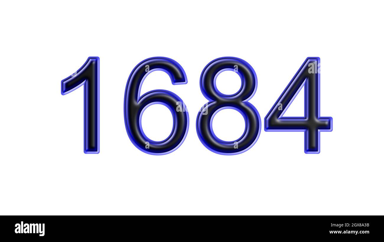 blue 1684 number 3d effect white background Stock Photo - Alamy