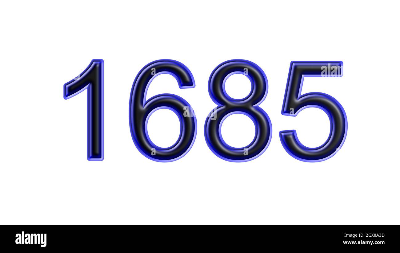 blue 1685 number 3d effect white background Stock Photo - Alamy
