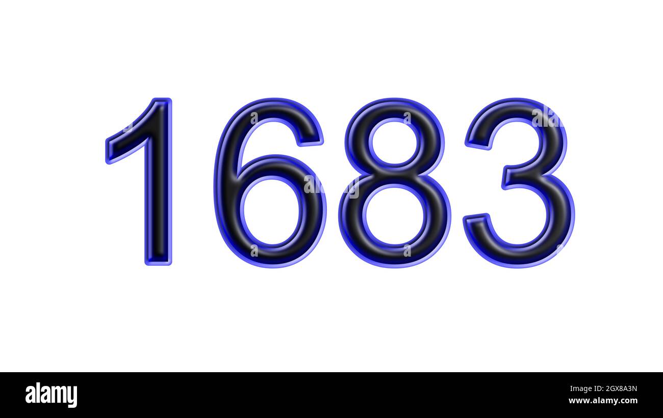 blue 1683 number 3d effect white background Stock Photo - Alamy