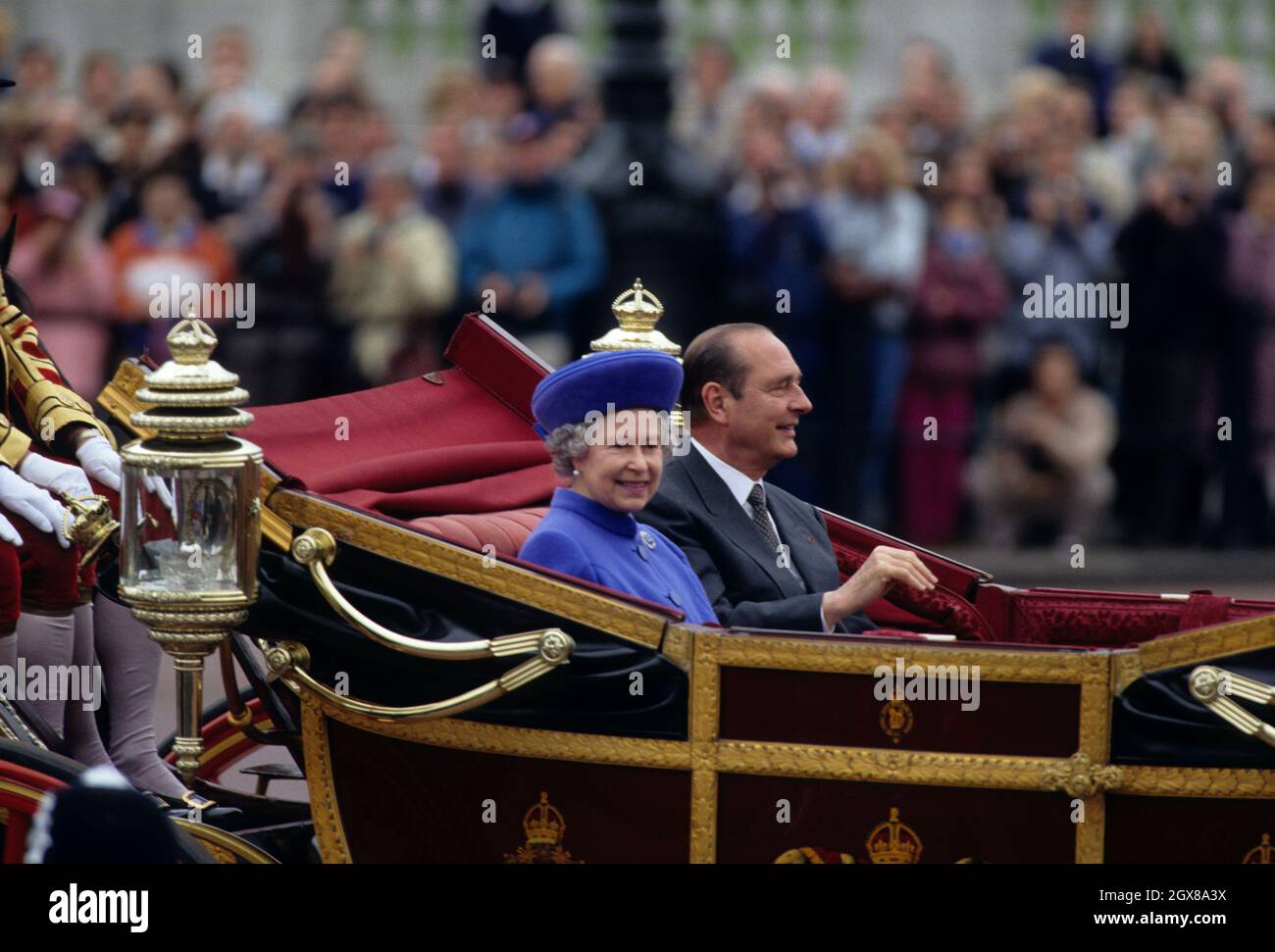 The Queen and French President Jacques Chirac in the 1902 State Landau ...